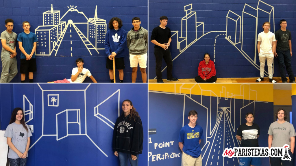 Murals show perspective || Art lesson taken to the school walls ...