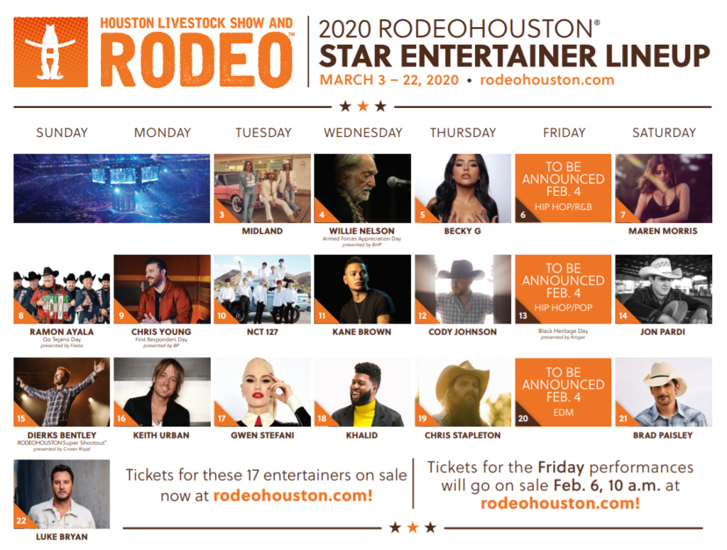 Houston Livestock Show and Rodeo announces ‘Star Entertainer Lineup ...