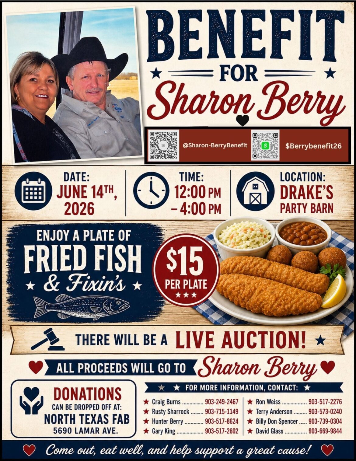 Fried Fish & Fixin’s, live auction benefit for Sharon Berry set for ...